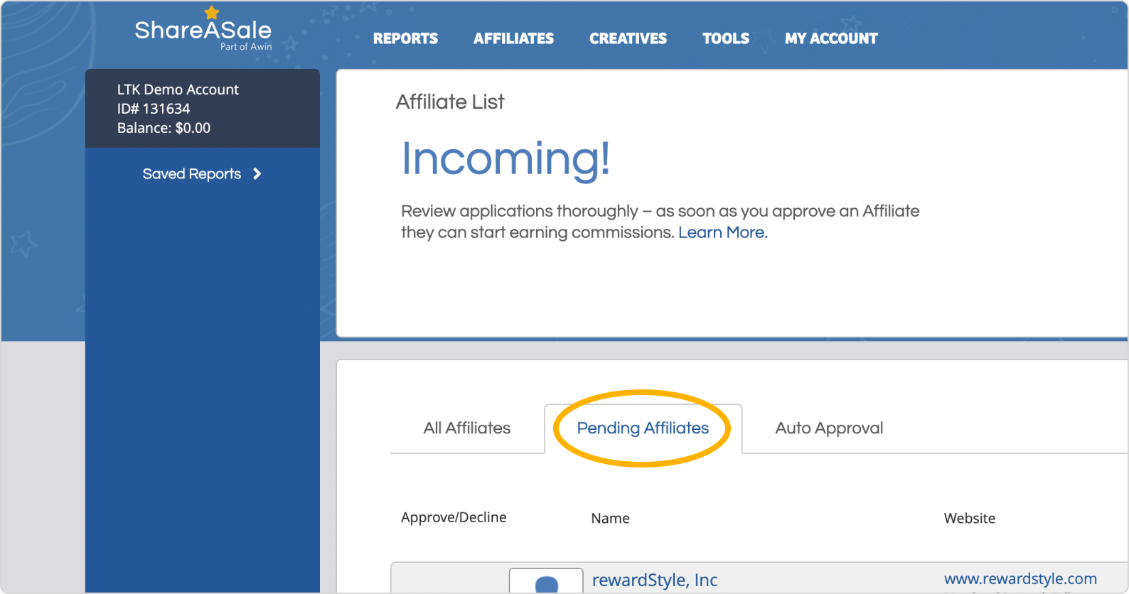 Affiliate Network Setup